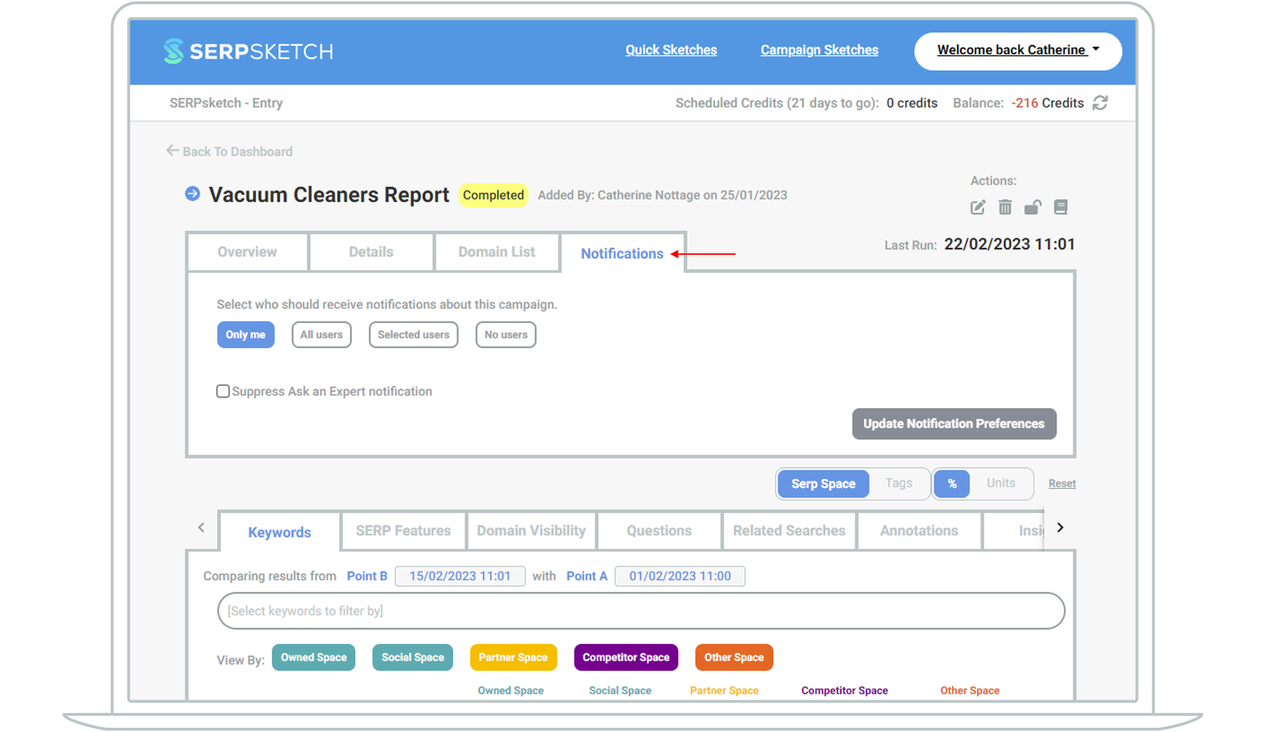 Understand the results of a campaign sketch