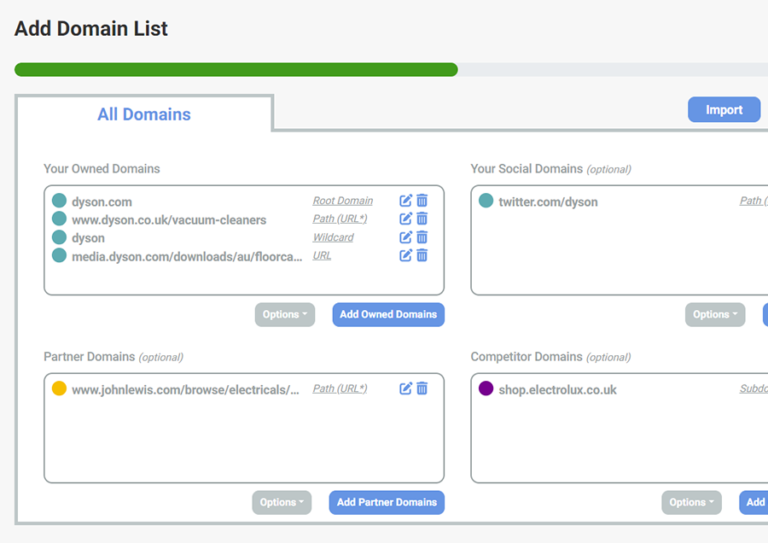Explaining domain types and classifications in SERPsketch - SERPsketch